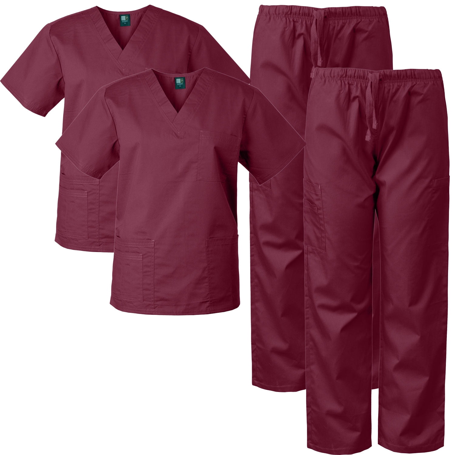 2-PACK Medgear Scrubs for Men and Women Scrubs Set Medical Uniform ...