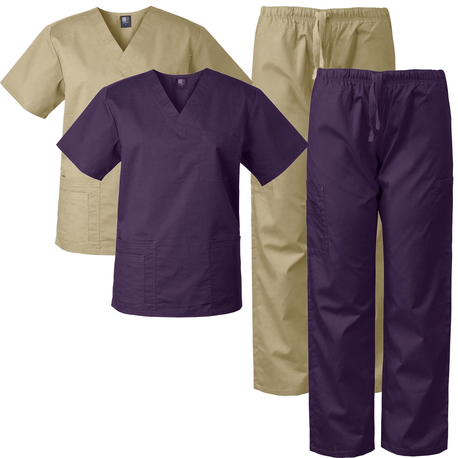 2-PACK Medgear Scrubs for Men and Women Scrubs Set Medical Uniform ...