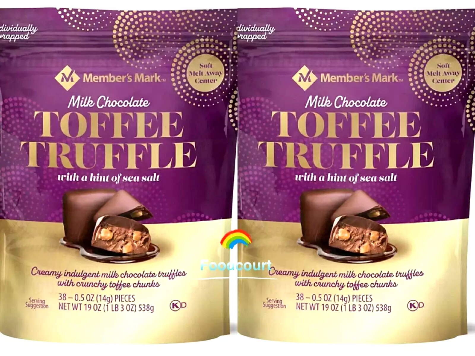 2 PACK Milk Chocolate Toffee Truffle with Sea Salt, 19 oz Each ...