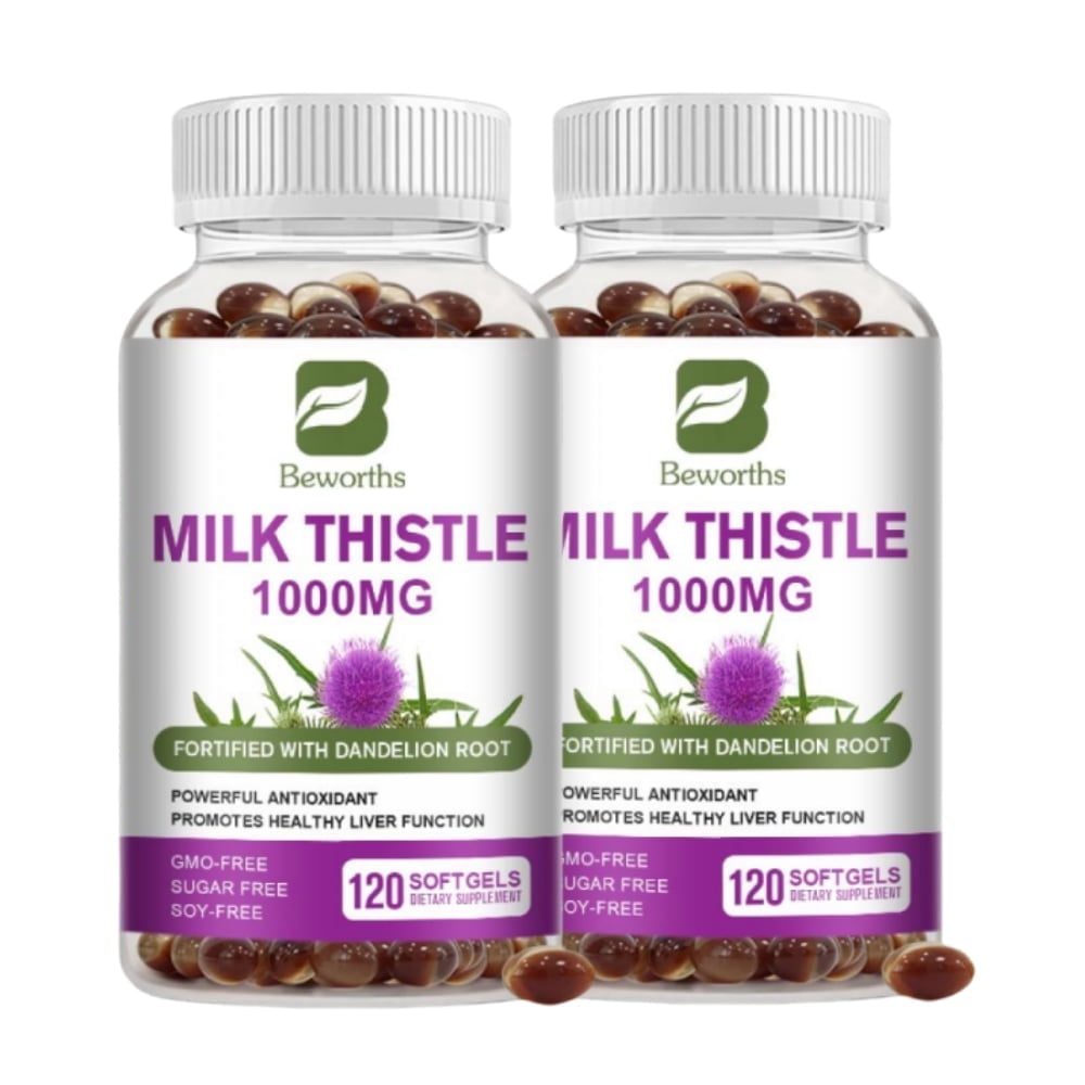 Beworths Milk Thistle 1000mg Capsules, Liver Support, Antioxidant ...