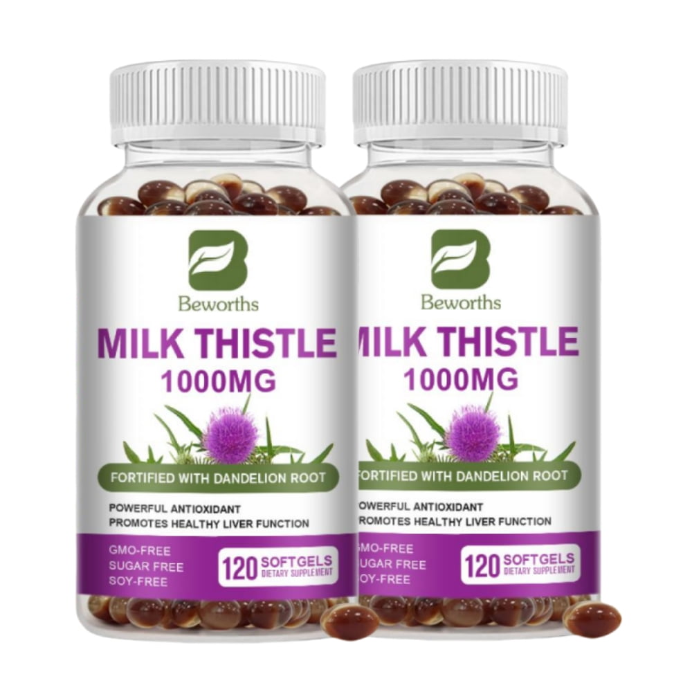 (2 PACK)Milk Thistle 1000mg, Herbal Health Supplement, Supports Liver ...