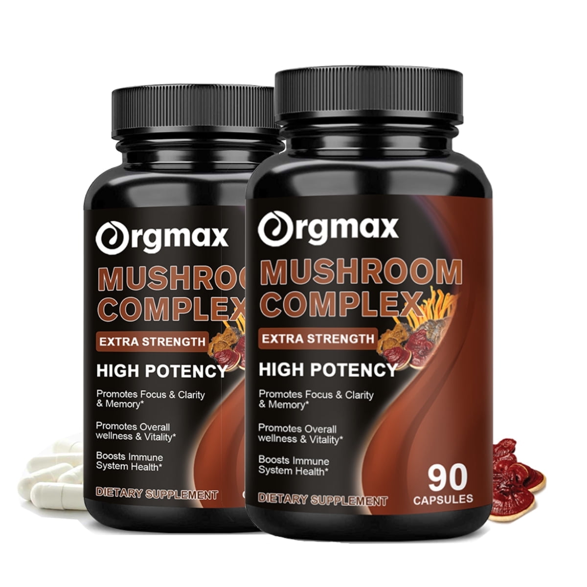 (2 PACK) Mushroom Capsules 2600mg, 10 Blend Mushroom Supplement for ...