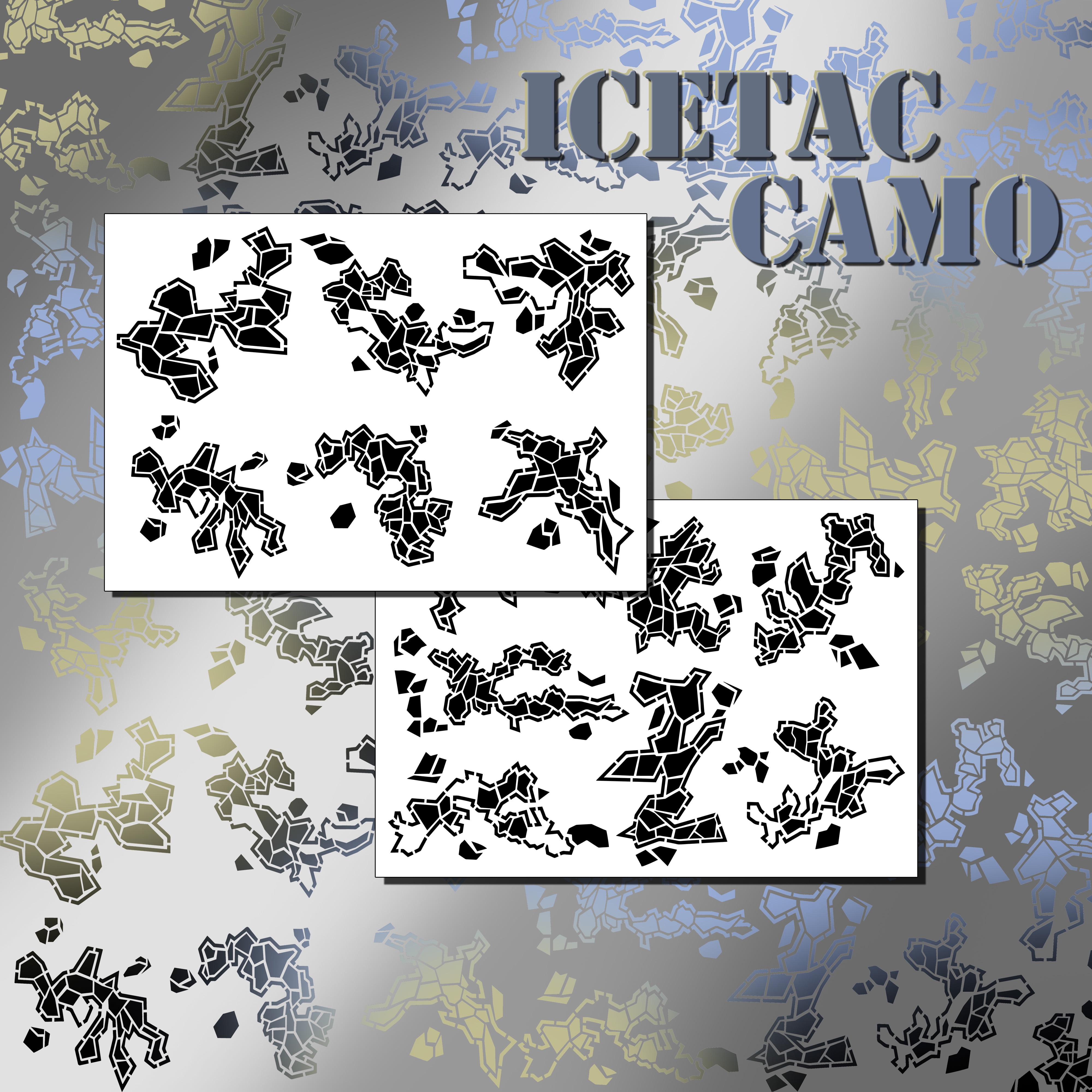 2 PACK Mylar Camouflage Stencils DIY Rifle Gun Airbrush Paint Mask ...