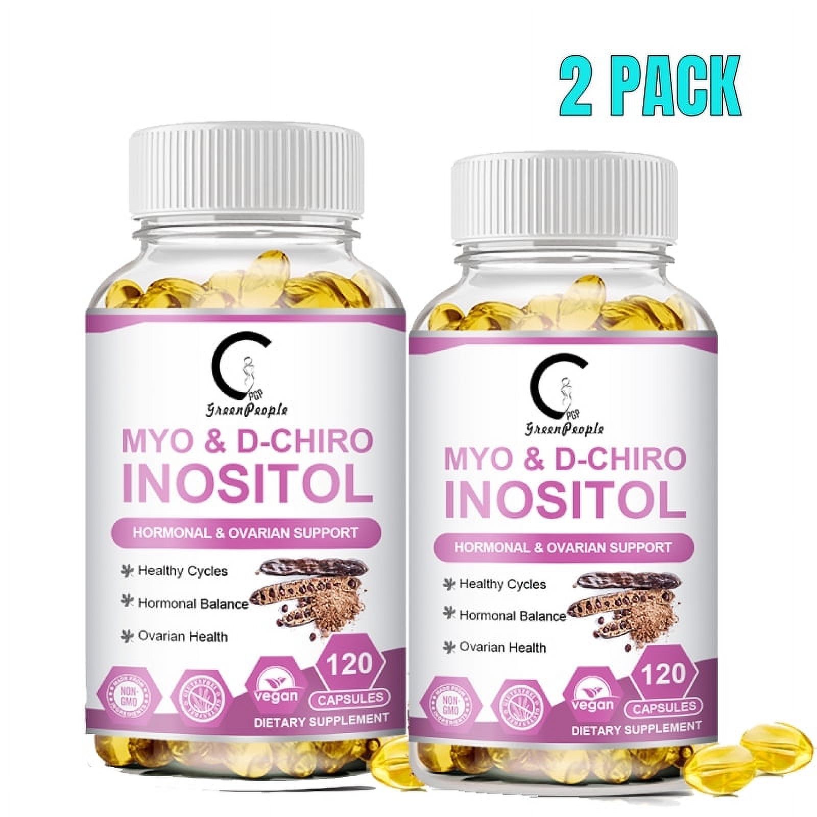 (2 PACK) Myo Inositol & D-Chiro Inositol Supplements, 2000mg per ...