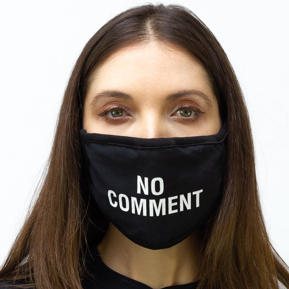 NO COMMENT 2 Pack Face Mask - Cotton, Black/Red & Black/White - Walmart.com