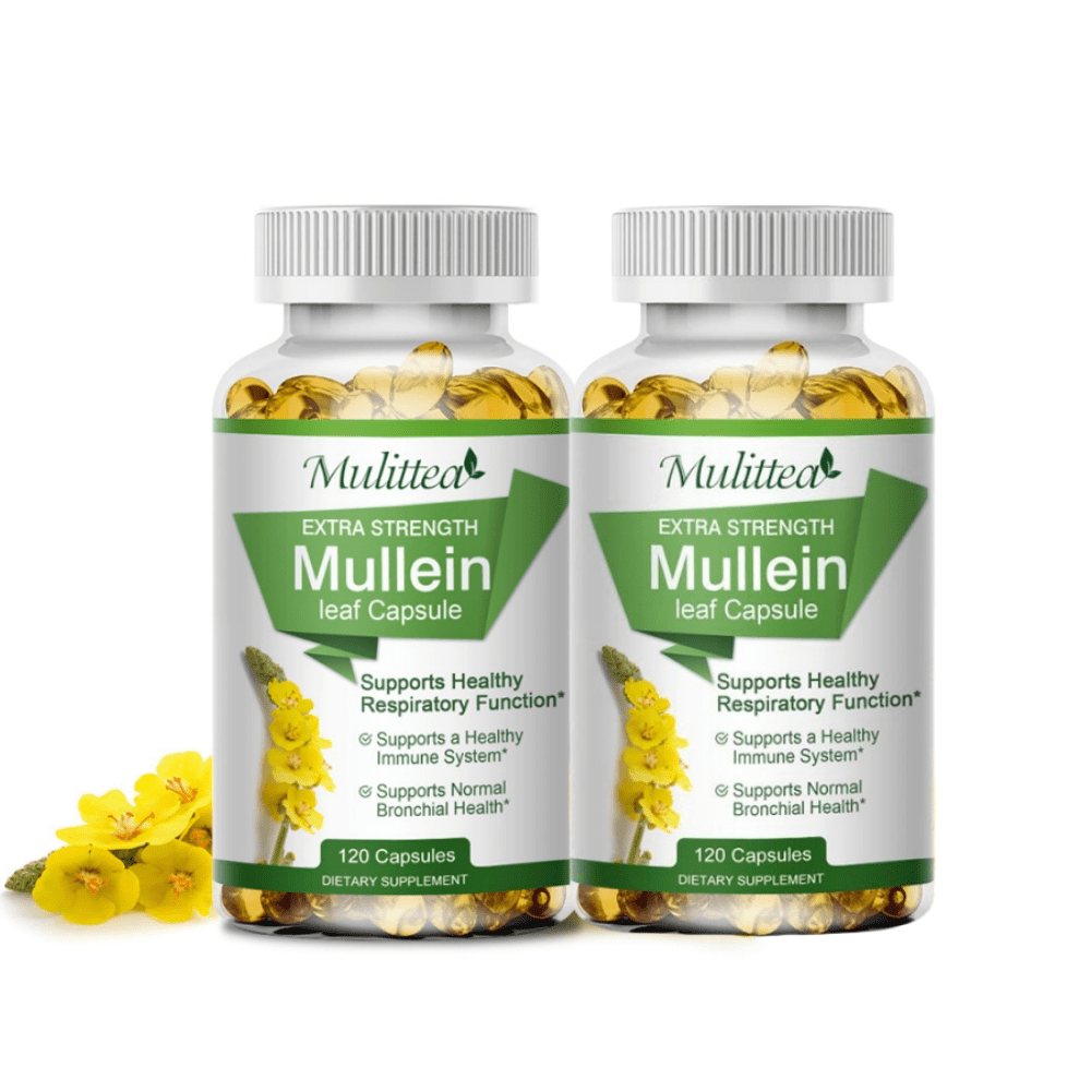 (2 PACK)Natural Mullein Leaf Capsules for Cleanse, Supports Healthy ...