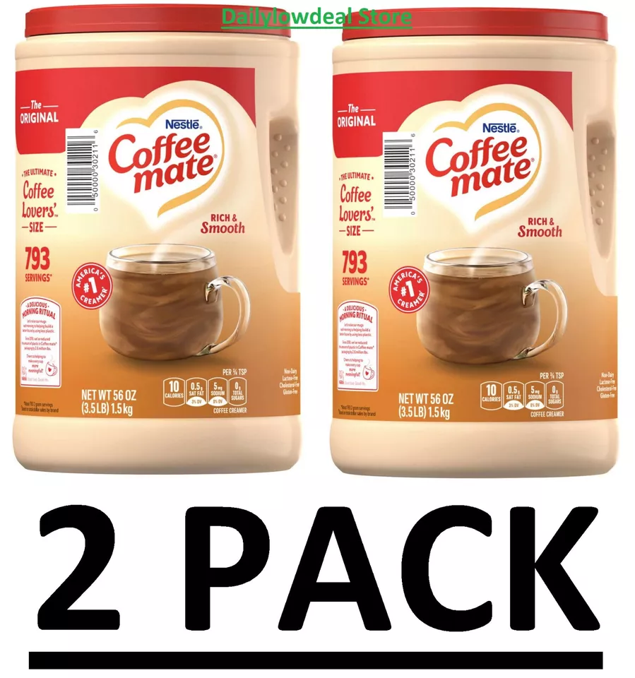 2 PACK! Nestle Coffee-mate Powder Original Non-Dairy Creamer Canister ...