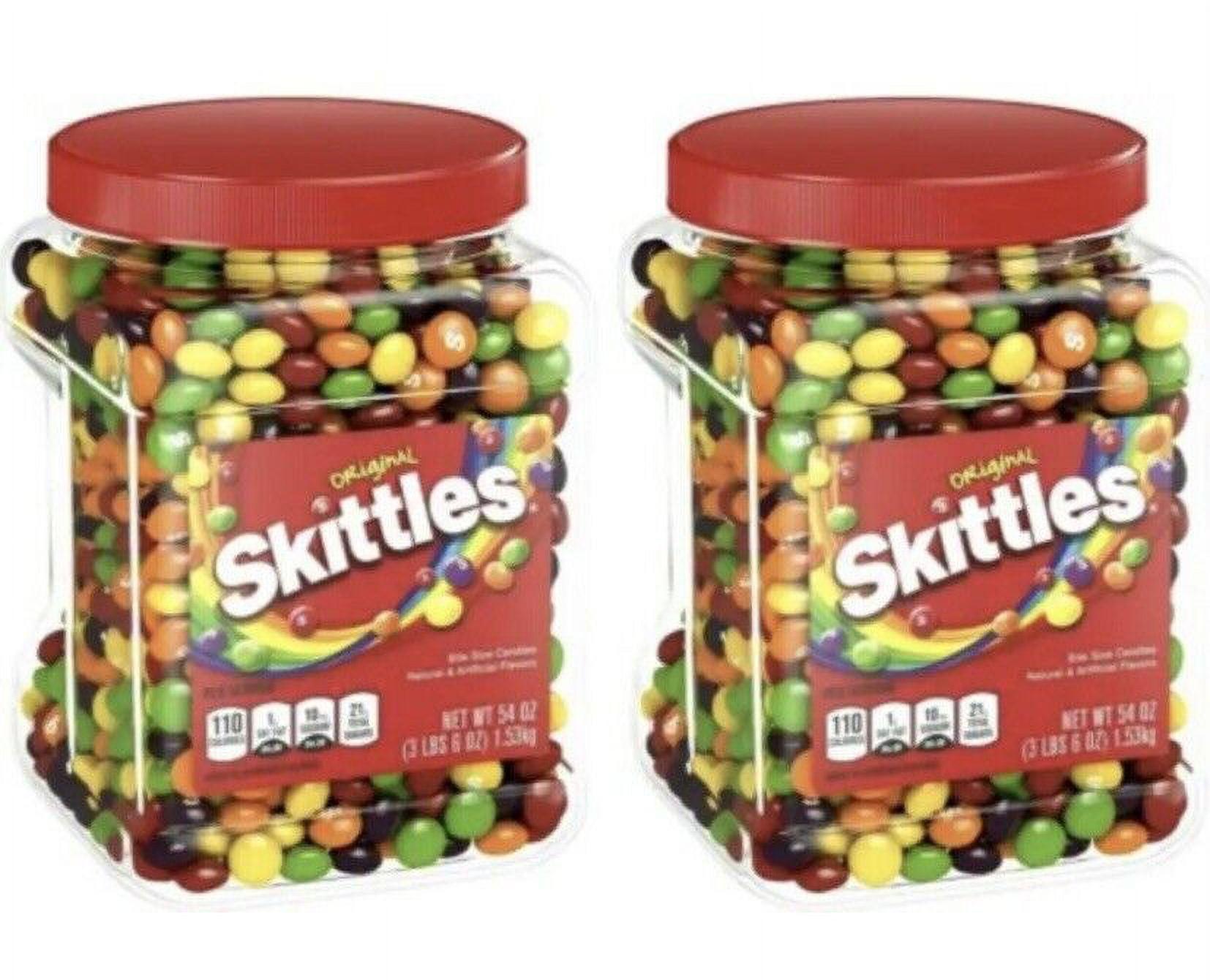 2 PACK Original Skittles 54 Oz ounce BULK TUBS JARS Bite size Candy ...