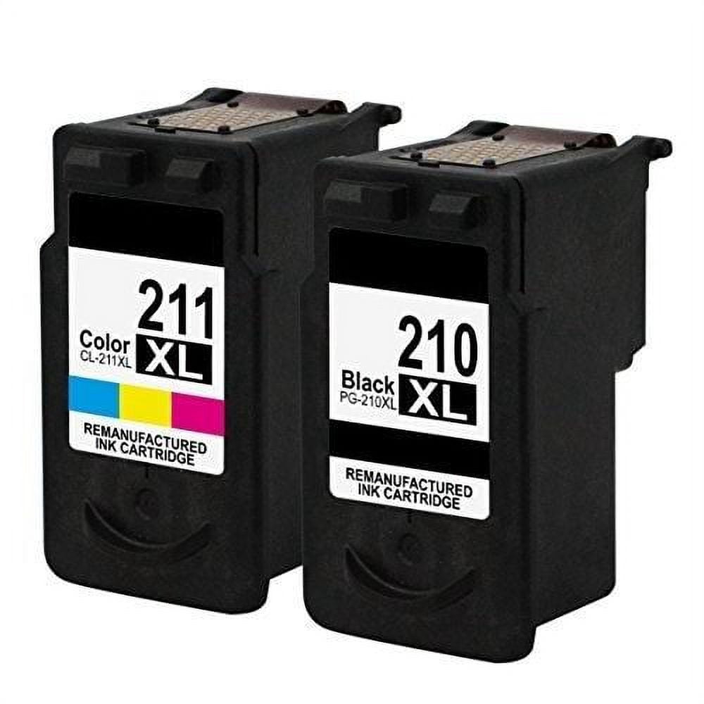 2 PACK PG- 210XL CL-211XL Ink for Canon PIXMA MP240 MP250 MP480 MP490 ...