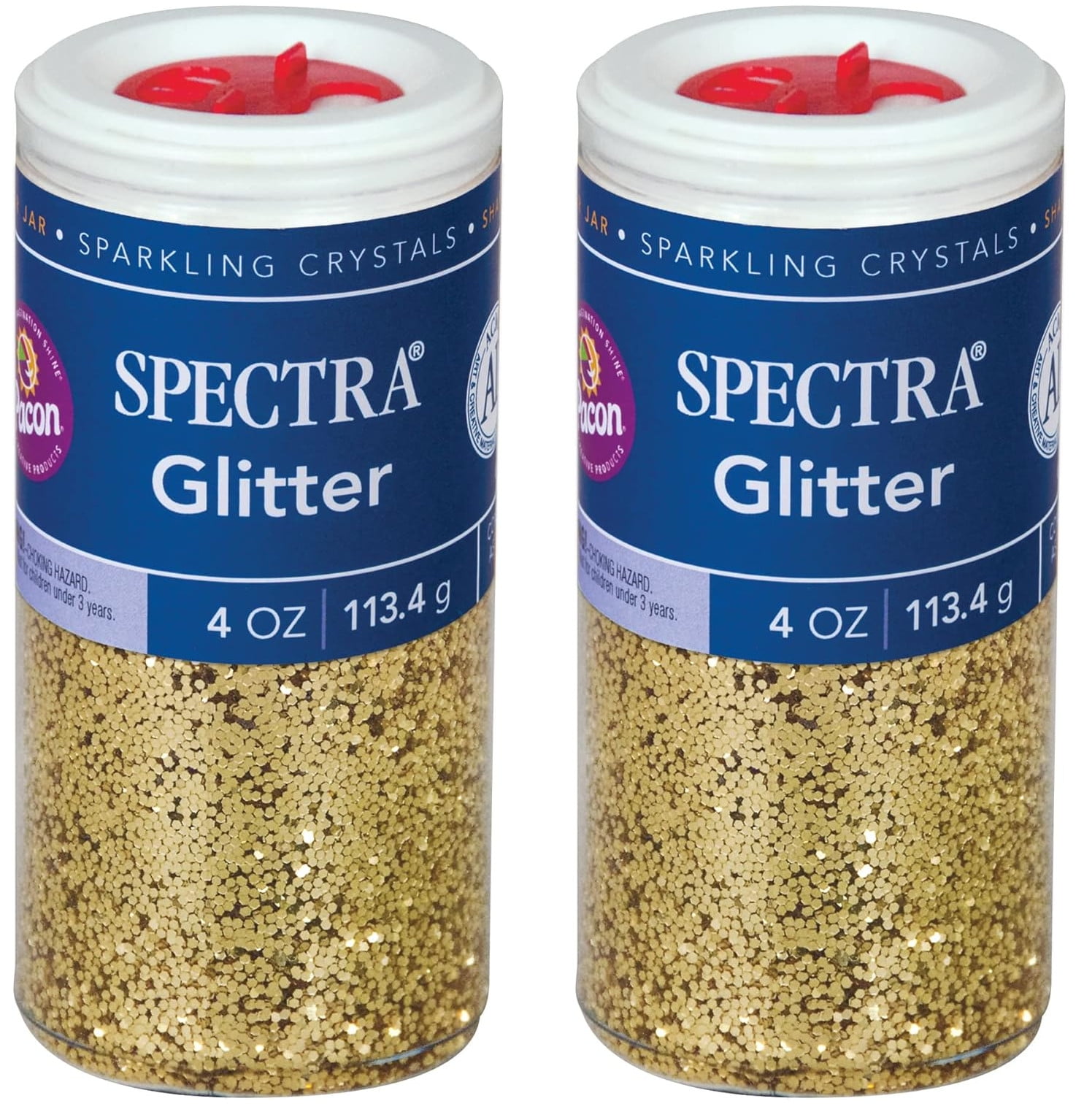 (2-PACK) - Pacon Spectra Glitter Sparkling Crystals, 4 oz., Gold ...