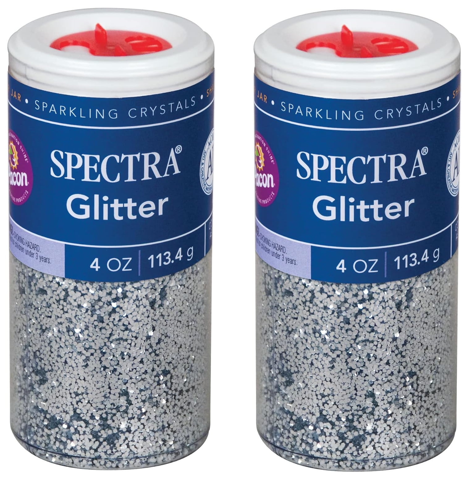 (2-PACK) - Pacon Spectra Glitter Sparkling Crystals, 4 oz., Silver ...