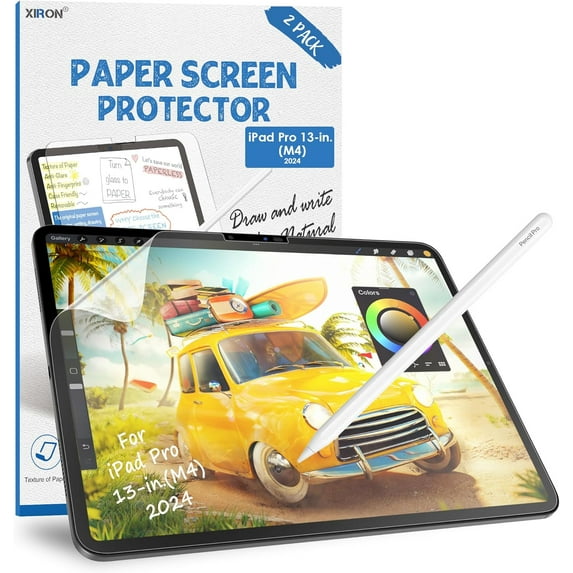 2 PACK Paper Screen Protector for iPad Pro 13 inch (M4), Matte PET Film ...