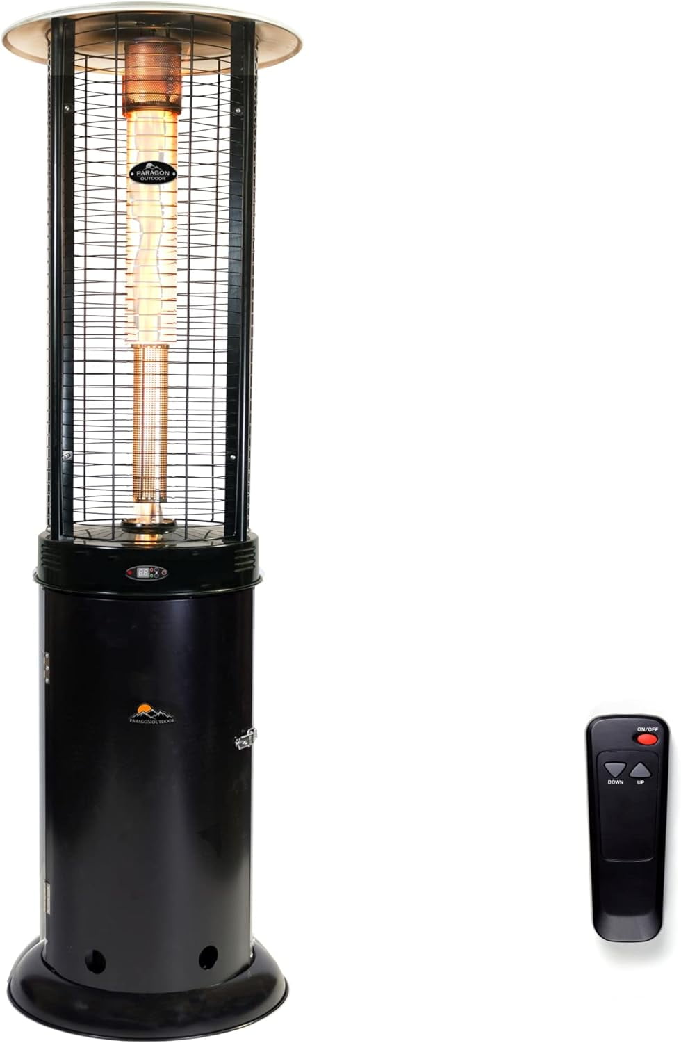 [2-PACK] Paragon - Helios Round Flame Tower Heater with Remote Control ...