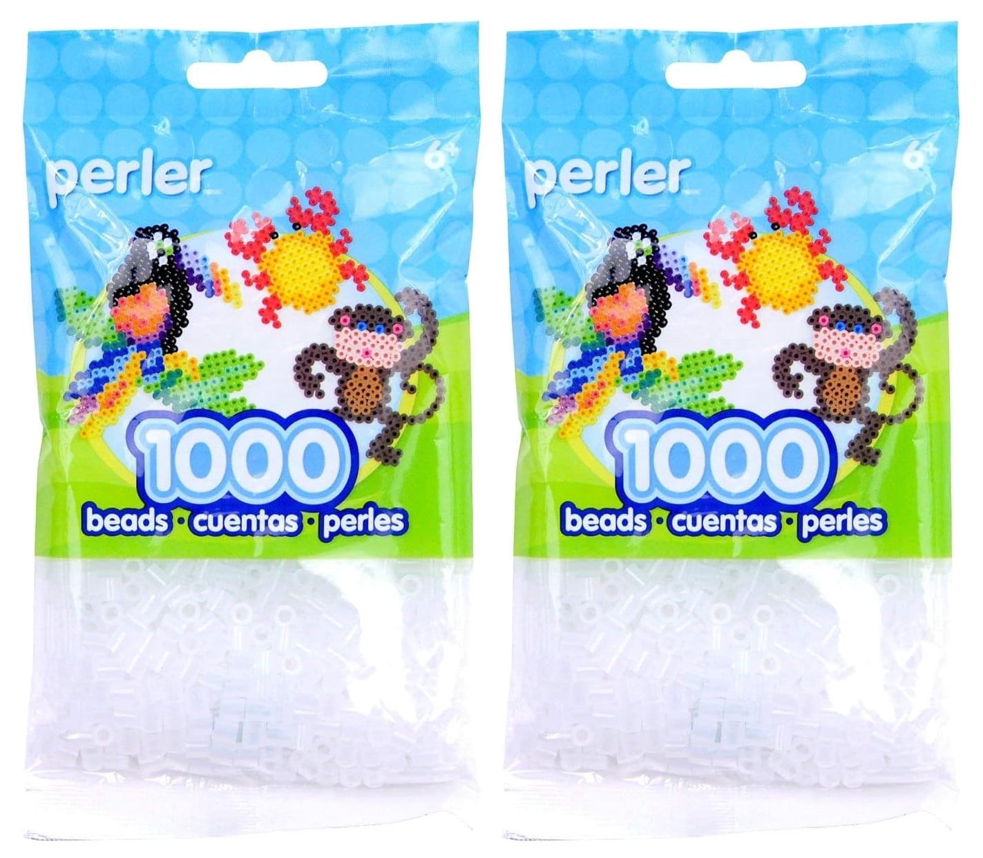 2-PACK - Perler Beads 1,000/Pkg - Clear - Walmart.com