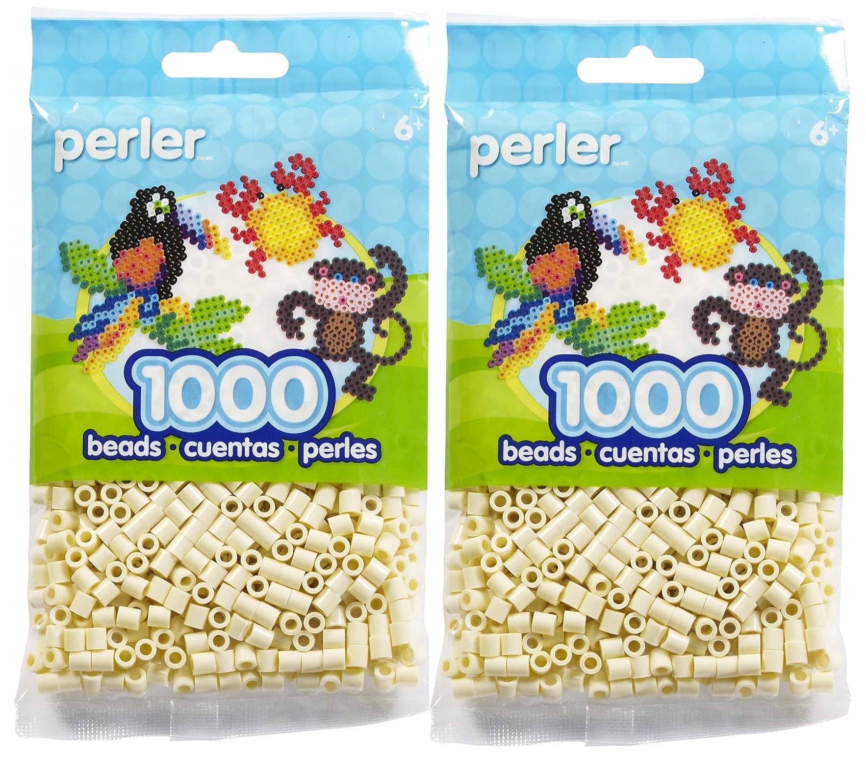 Perler Beads 1,000/Pkg Creme, 2-pack - Walmart.com