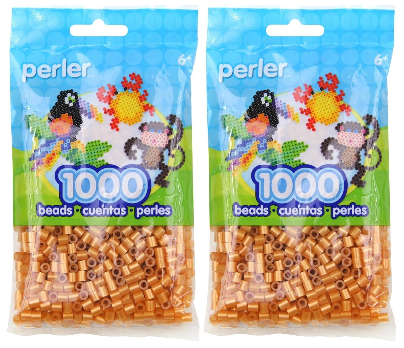 2-PACK - Perler Beads 1,000/Pkg - Gold - Walmart.com