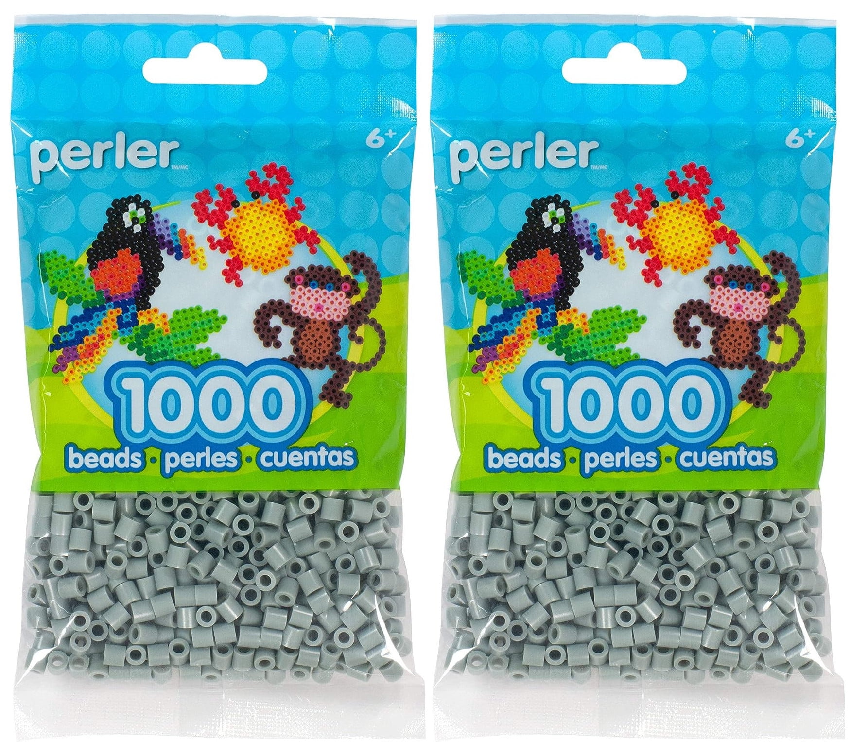 2-PACK - Perler Beads 1,000/Pkg - Gray - Walmart.com