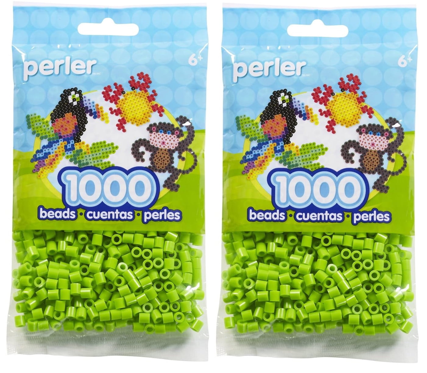 2-PACK - Perler Beads 1,000/Pkg - Kiwi Lime - Walmart.com