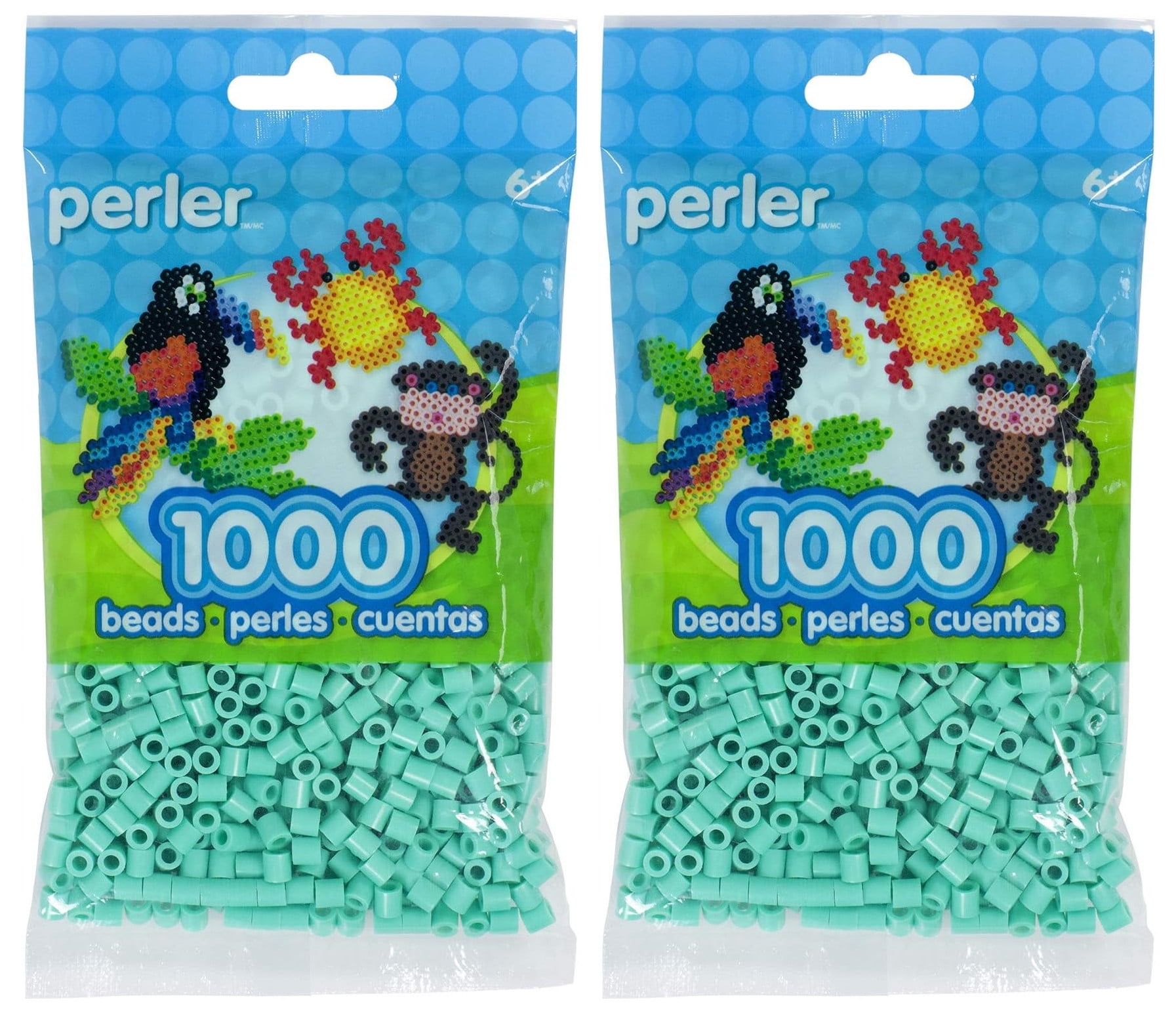 2-PACK - Perler Beads 1,000/Pkg - Light Green - Walmart.com