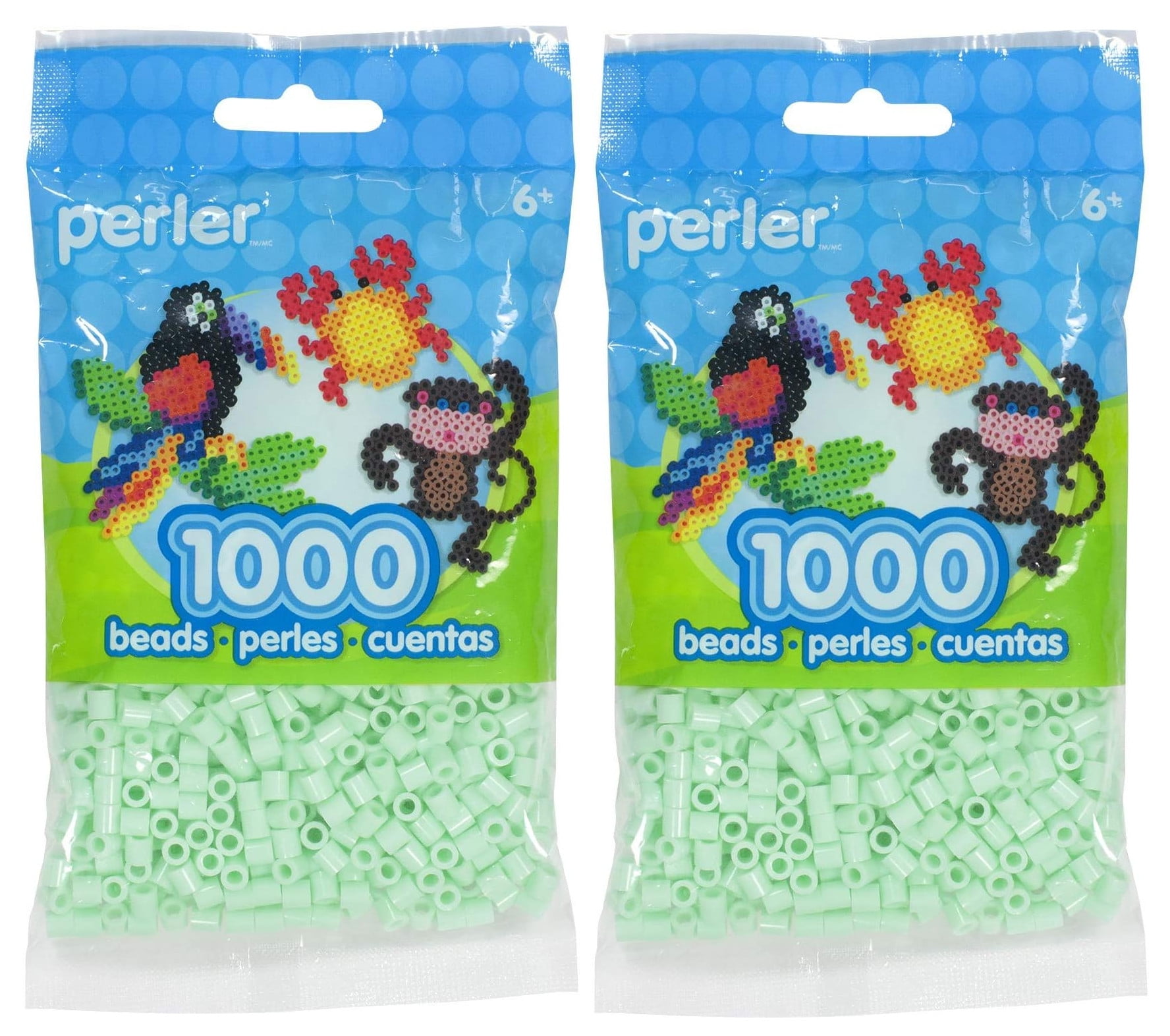 2-PACK - Perler Beads 1,000/Pkg - Mint - Walmart.com