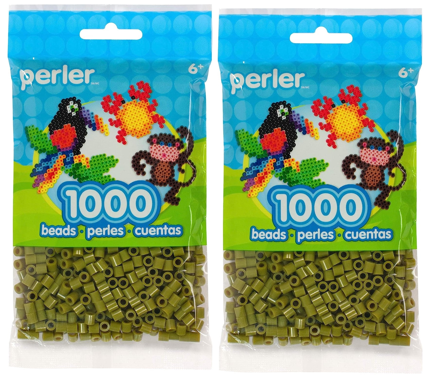 2-PACK - Perler Beads 1,000/Pkg - Olive - Walmart.com
