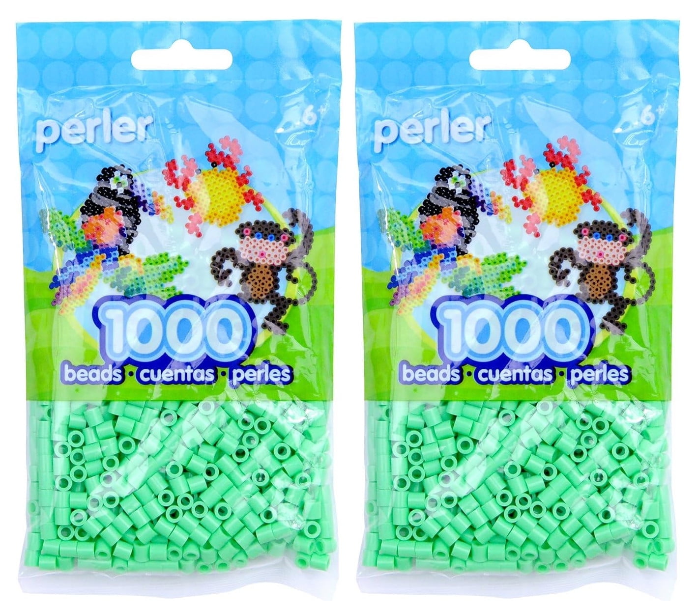 Perler Beads 1,000/Pkg Pastel Green, 2-pack - Walmart.com