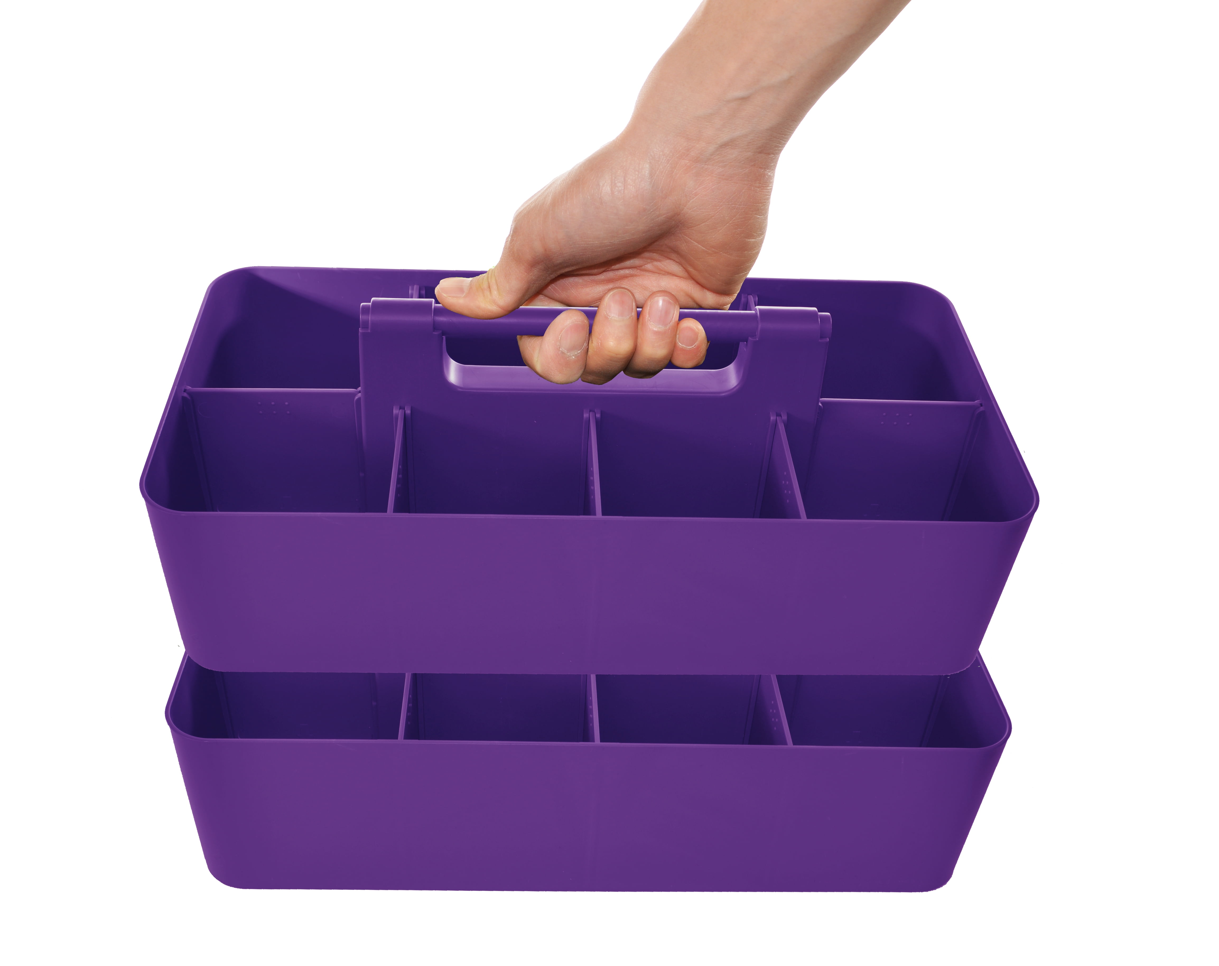 2 PACK Portable Caddy DIY 8 Dividers Durable Plastic Tote Tool & Supply ...