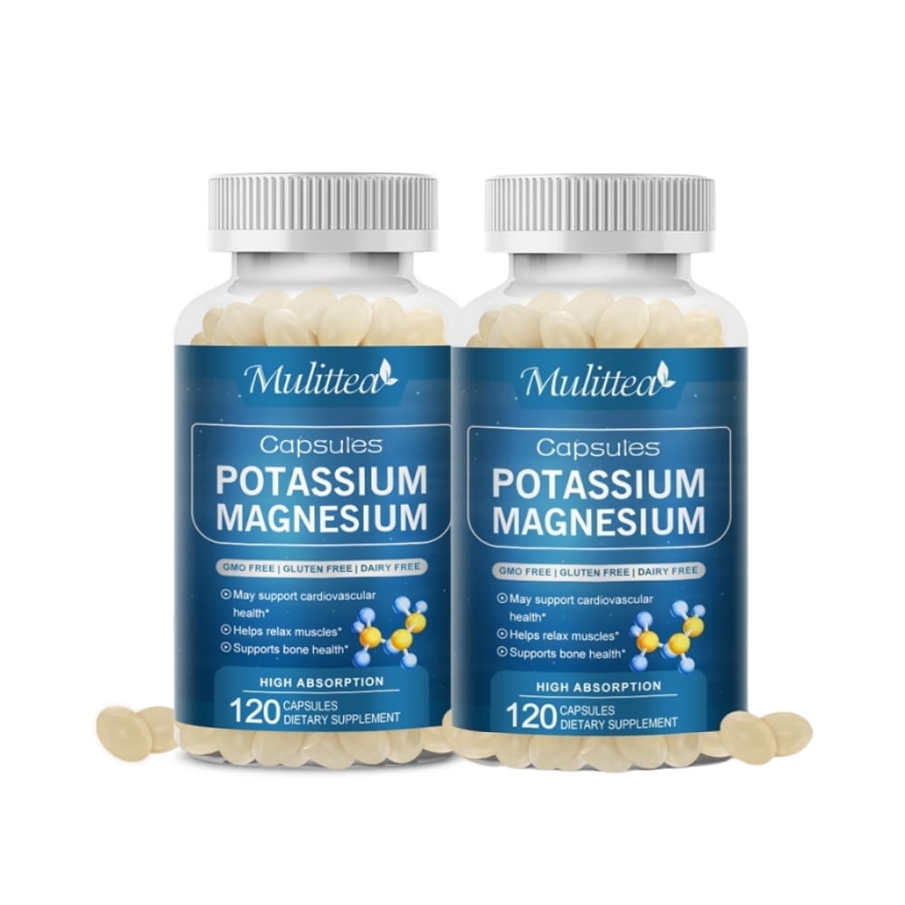 Mulittea Potassium Magnesium Supplement, Supports Bone, Heart, Nerve ...