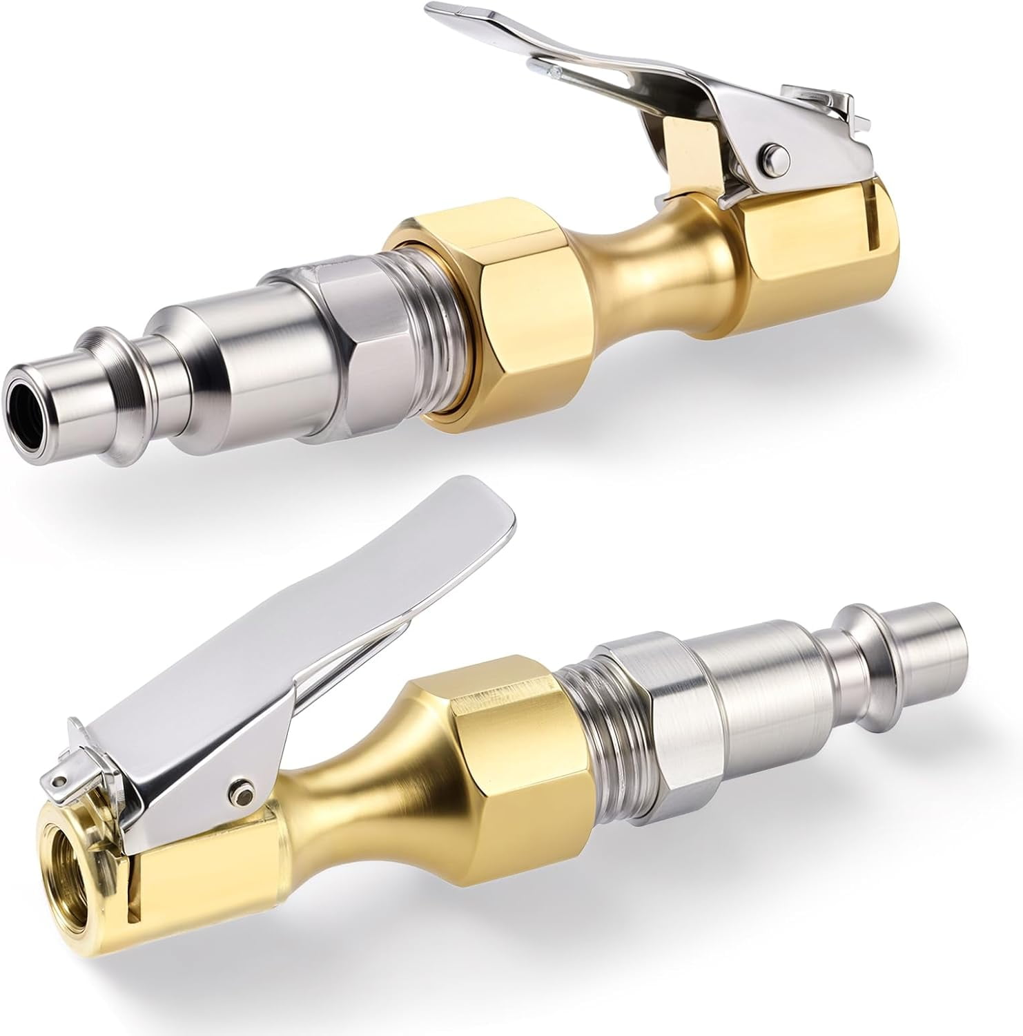 2-PACK Premium Locking Tire Air Chuck - Heavy-Duty Brass, 1/4" NPT ...