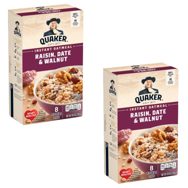 (2 PACK), Quaker Instant Oatmeal, Raisin Date Walnut - Walmart.com