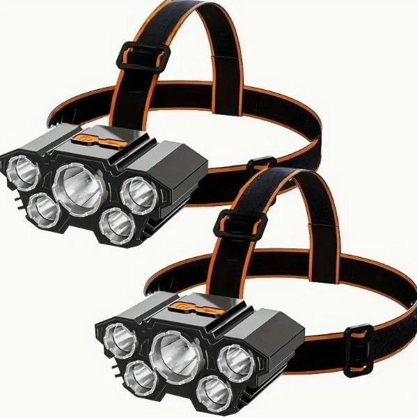 2 PACK Rechargable Headlamp, Led Head Lamp with 4 Modes, Waterproof ...
