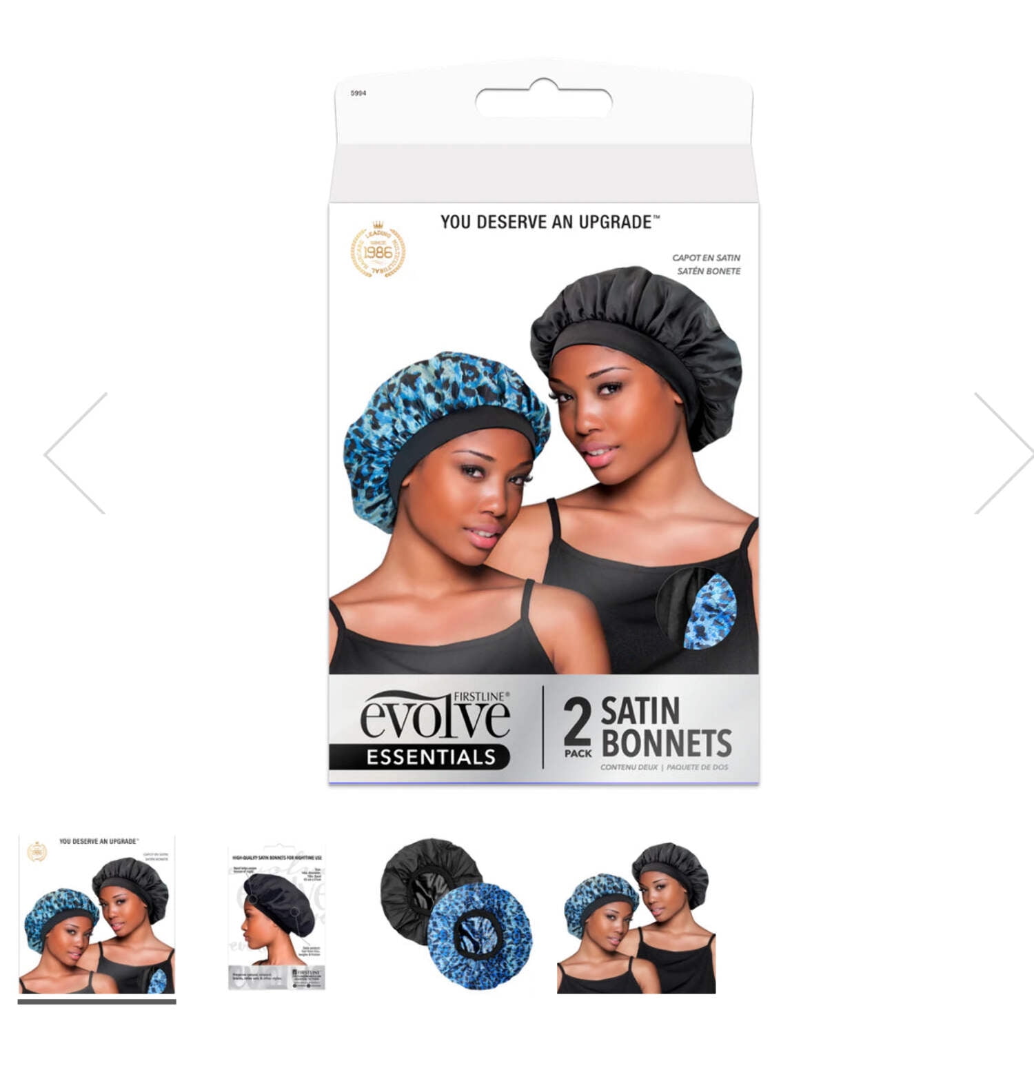 2-PACK SATIN BONNETS BLUE LEOPARD/Black - Walmart.com