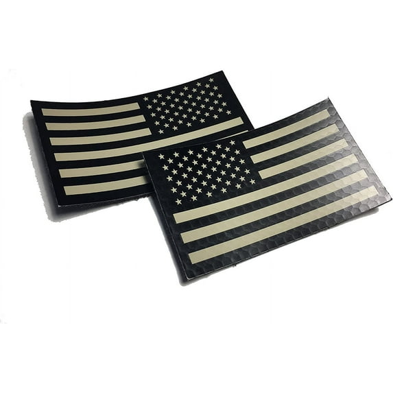 2 PACK Set - Authentic mil-spec 2" x 3.5" Black and Tan (FORWARD and ...