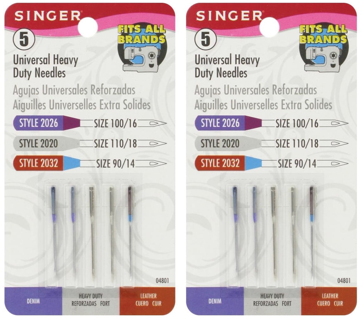 SINGER Universal Heavy Duty Machine Needles, 2-Pack, 5 Needles, Color ...