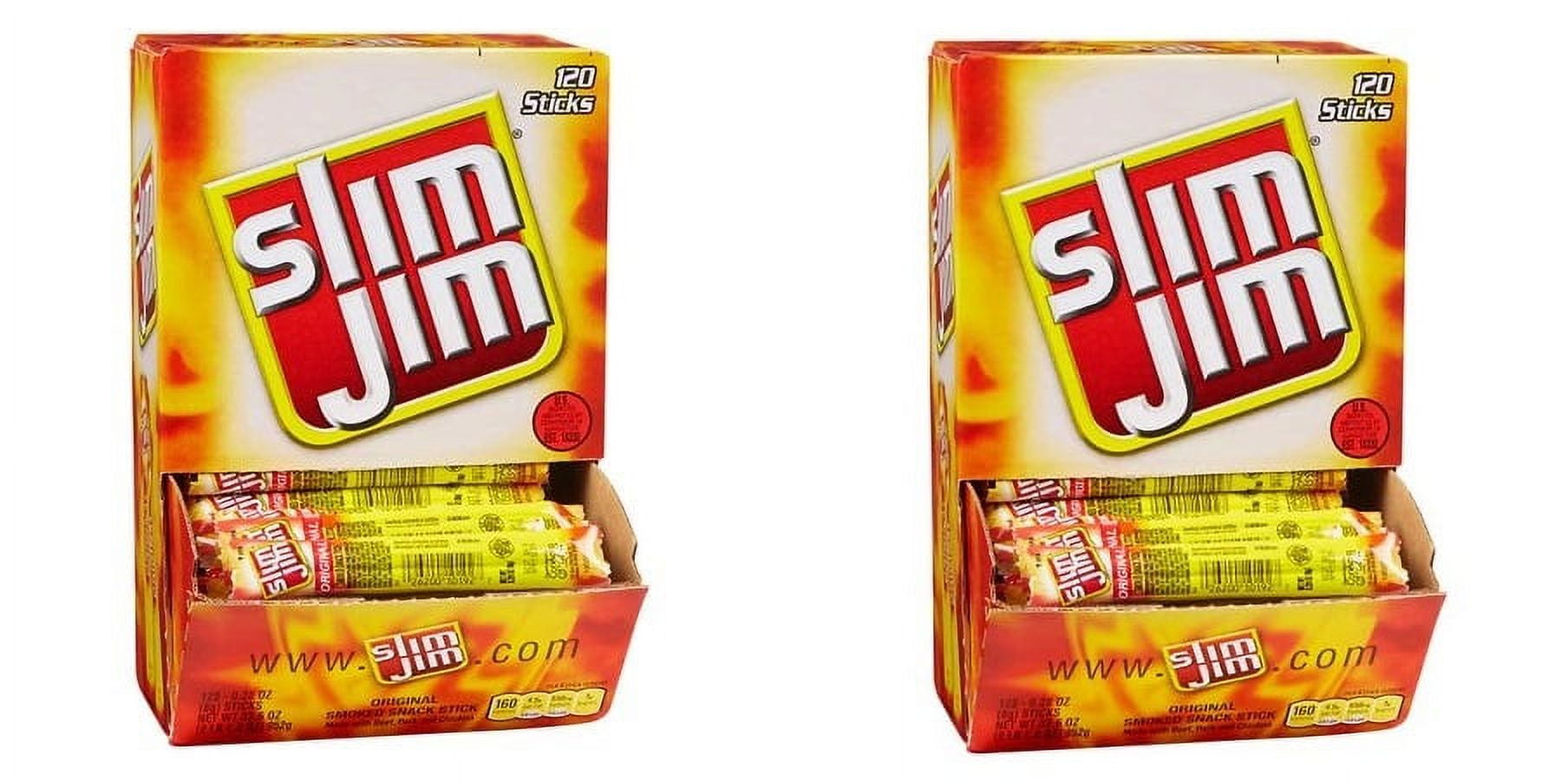 2 PACK | Slim Jim Smoked Snack Stick, Original, 0.28 oz, 120-count ...