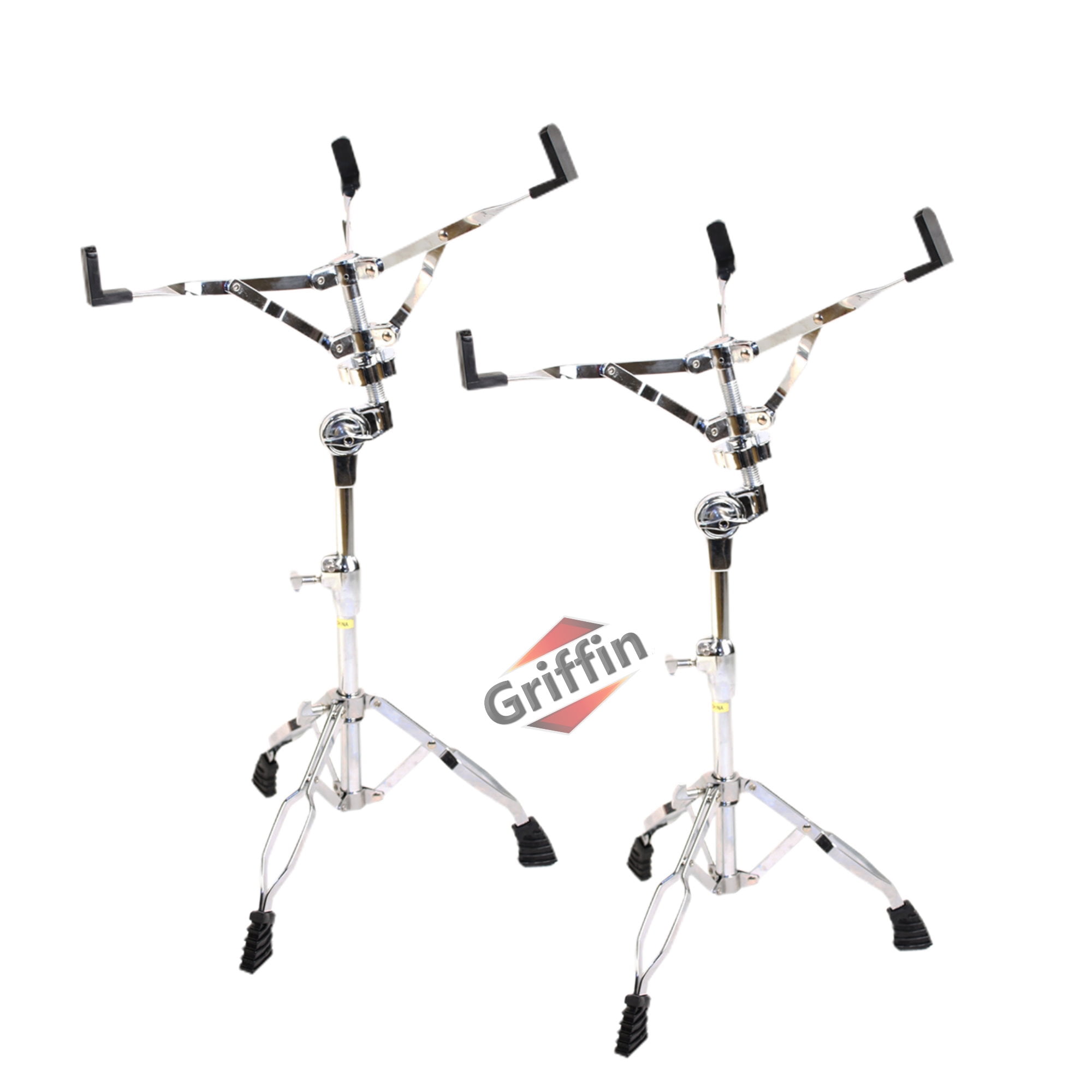 2-PACK Snare Drum Stand by Griffin Chrome Double Braced, Light Weight ...