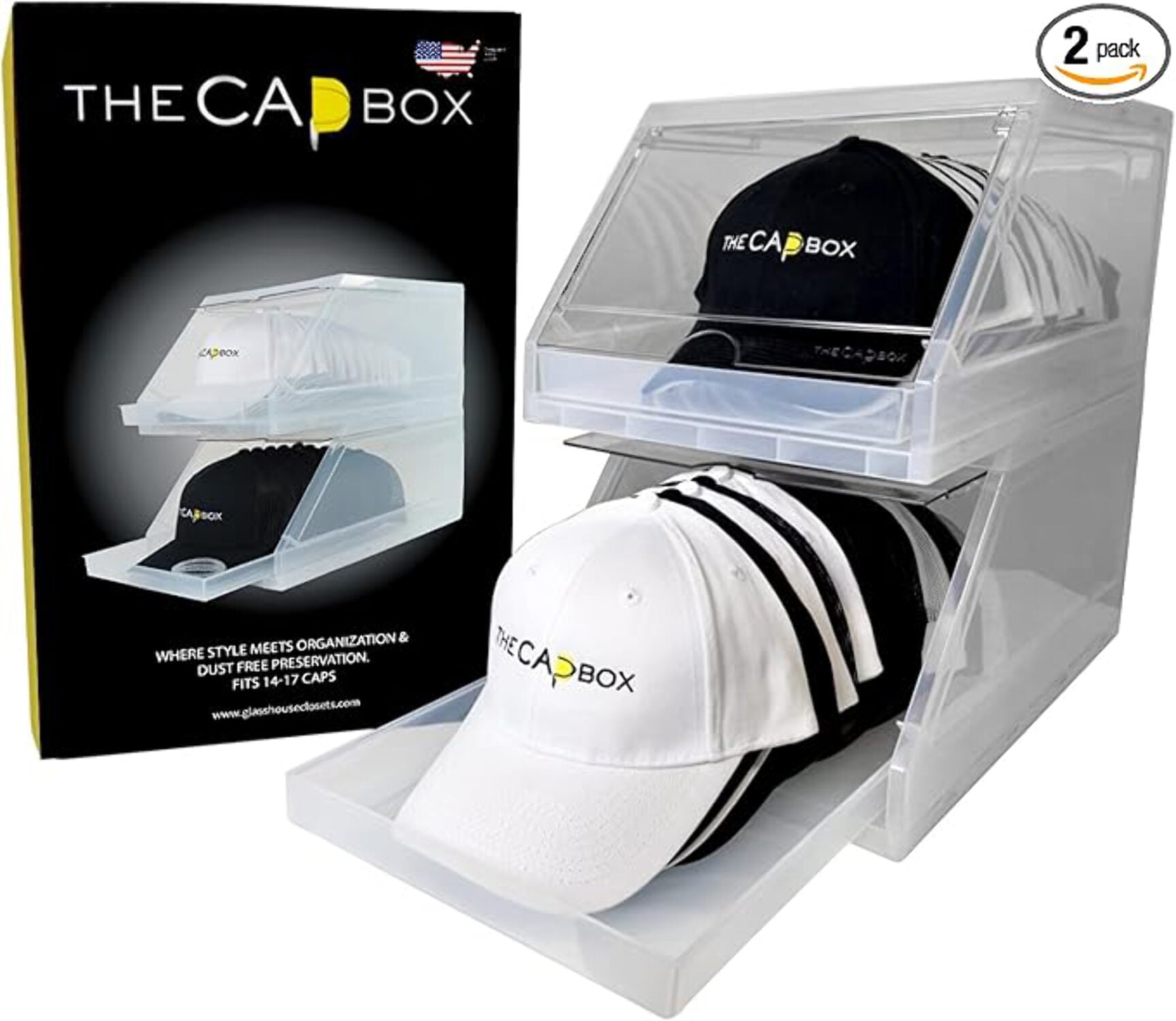 Unknown The CapBox 2.0 Clear Hat Organizer for Baseball Caps Stackable ...