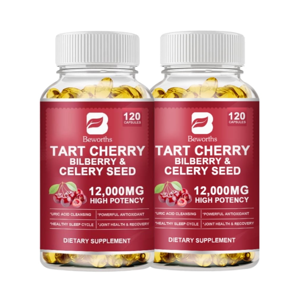 (2 PACK)Tart Cherry Capsules - 12000mg Tart Cherry Extract with Celery ...