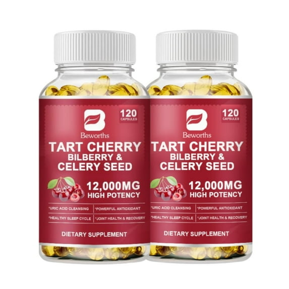 (2 PACK)Tart Cherry Capsules - 12000mg Tart Cherry Extract with Celery ...