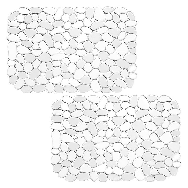 Large 2 PACK Textured Pebble Sink Protector Mats, Adjustable for ...