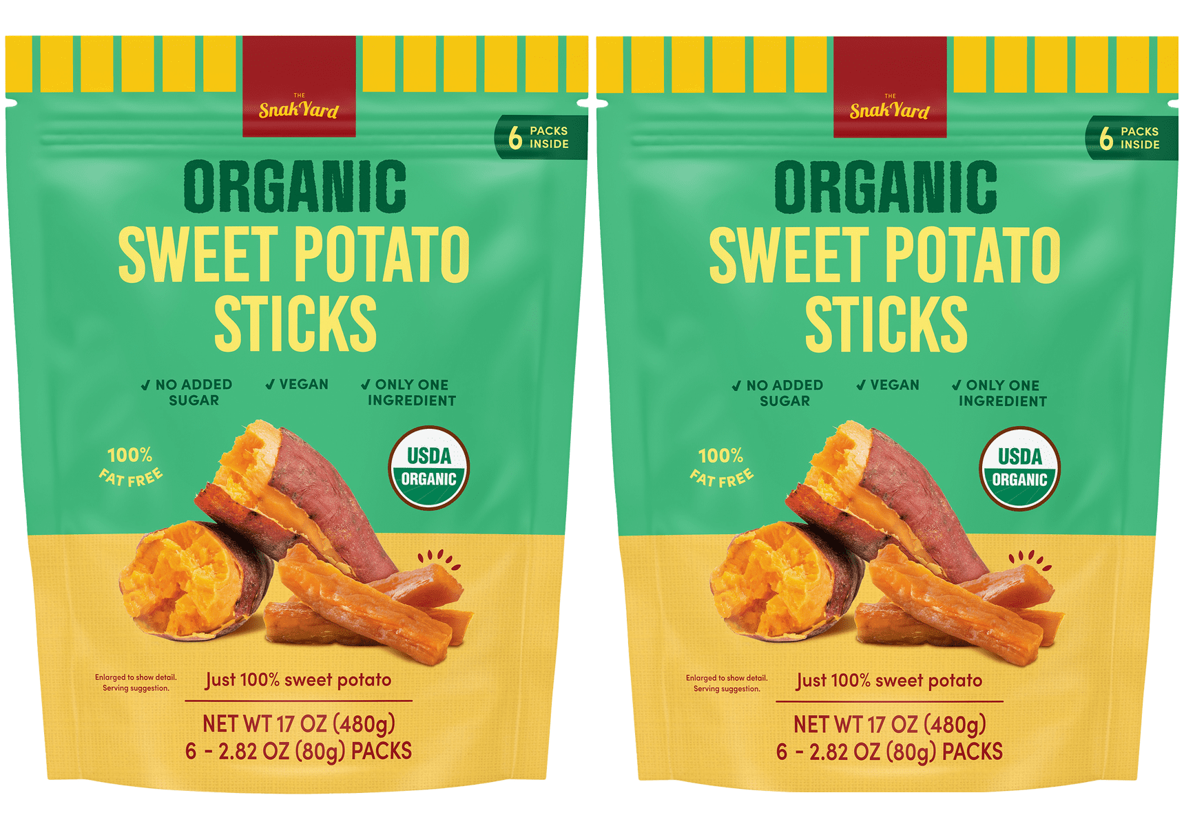 The Snak Yard, Organic Sweet Potato Sticks, 2.82 oz, 6 ct - Walmart.com