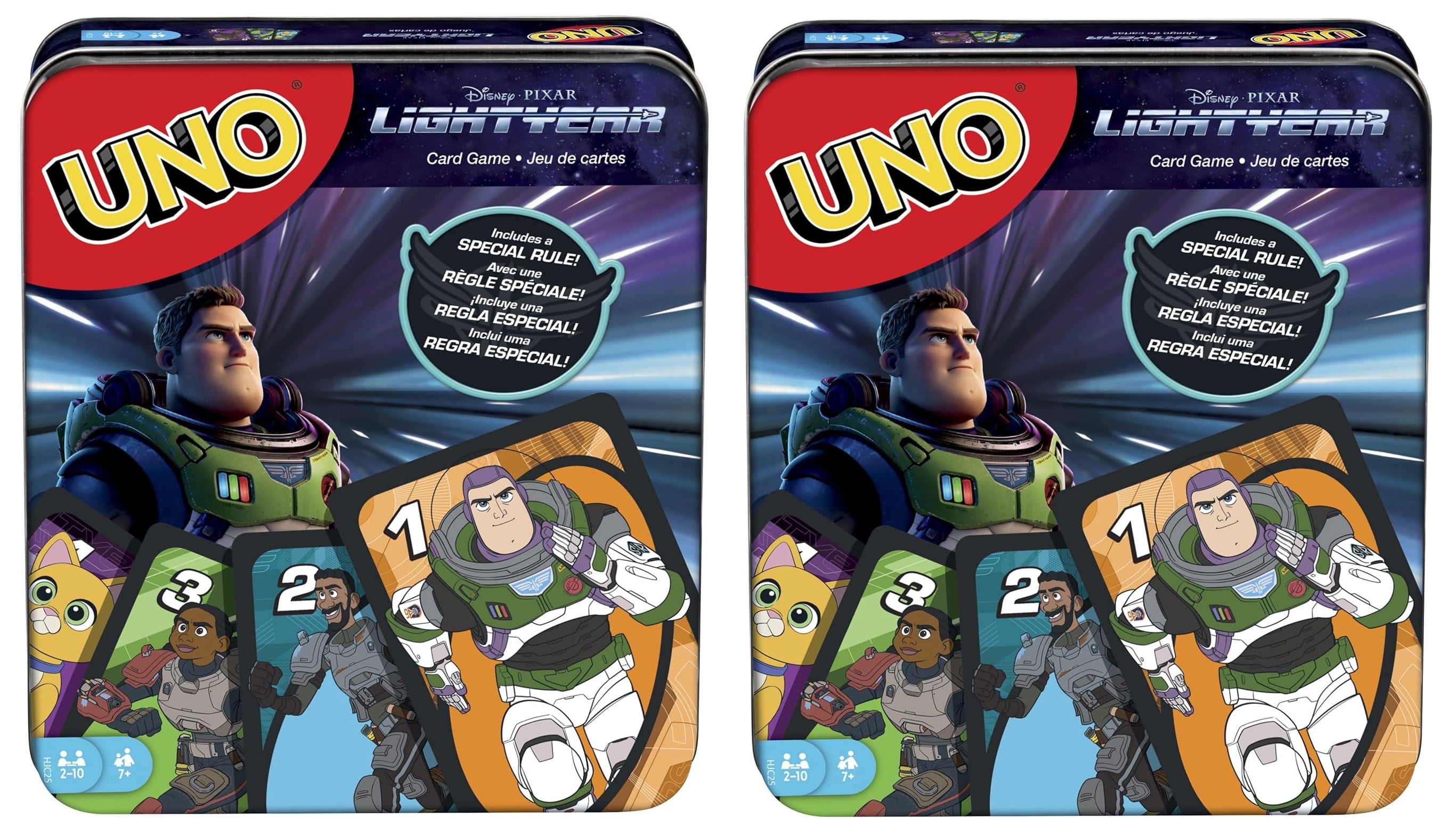U-NO 2-PACK UNO Lightyear Card Game in Storage Tin Movie-Themed Deck ...