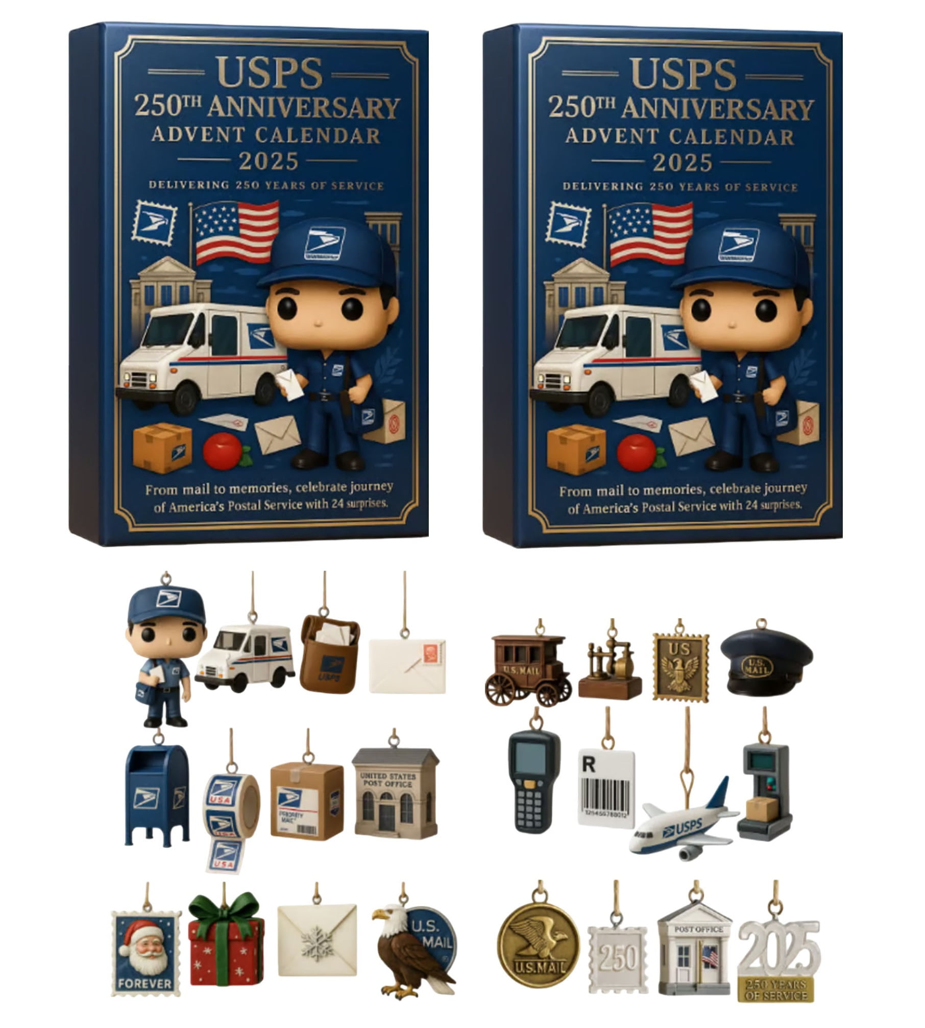 2 PACK USPS 250th Anniversary Advent Calendar 2025 24 Days USPS 250th ...