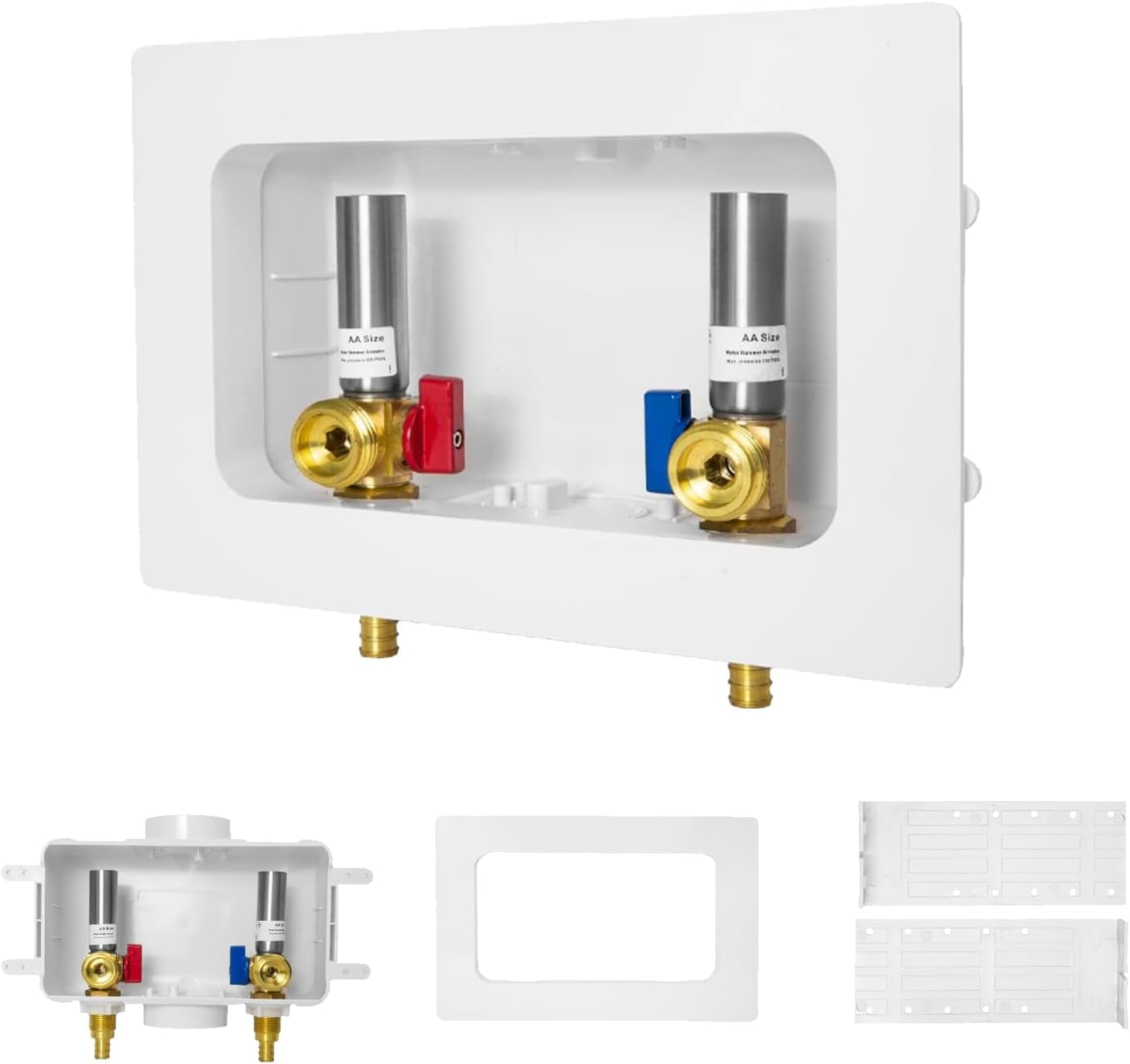 2-PACK Washing Machine Outlet Box with Center Drain, Laundry Washer Box ...