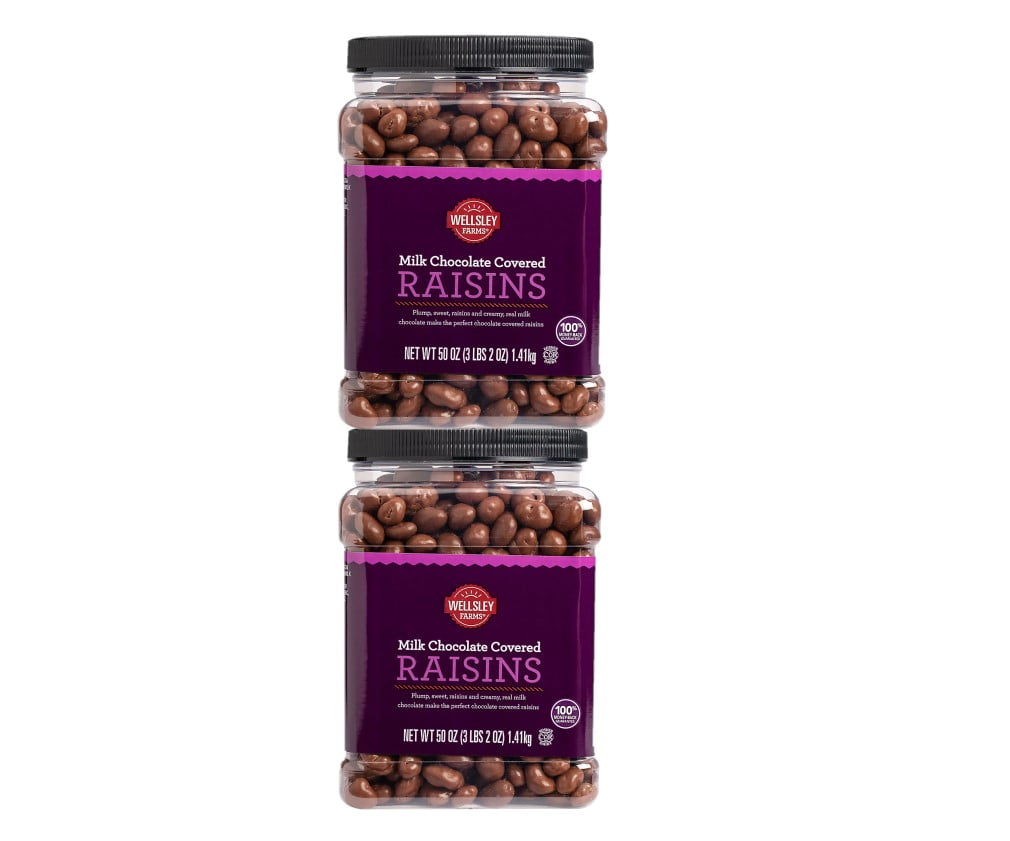 2 Pack | Wellsley Farms Milk Chocolate Covered Raisins, 50 oz ...