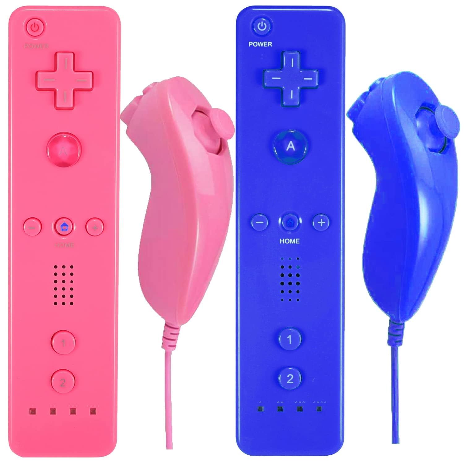 KUTGY 2 Pack Wii Remote Controller, Wireless Gamepad with Nunchuck ...