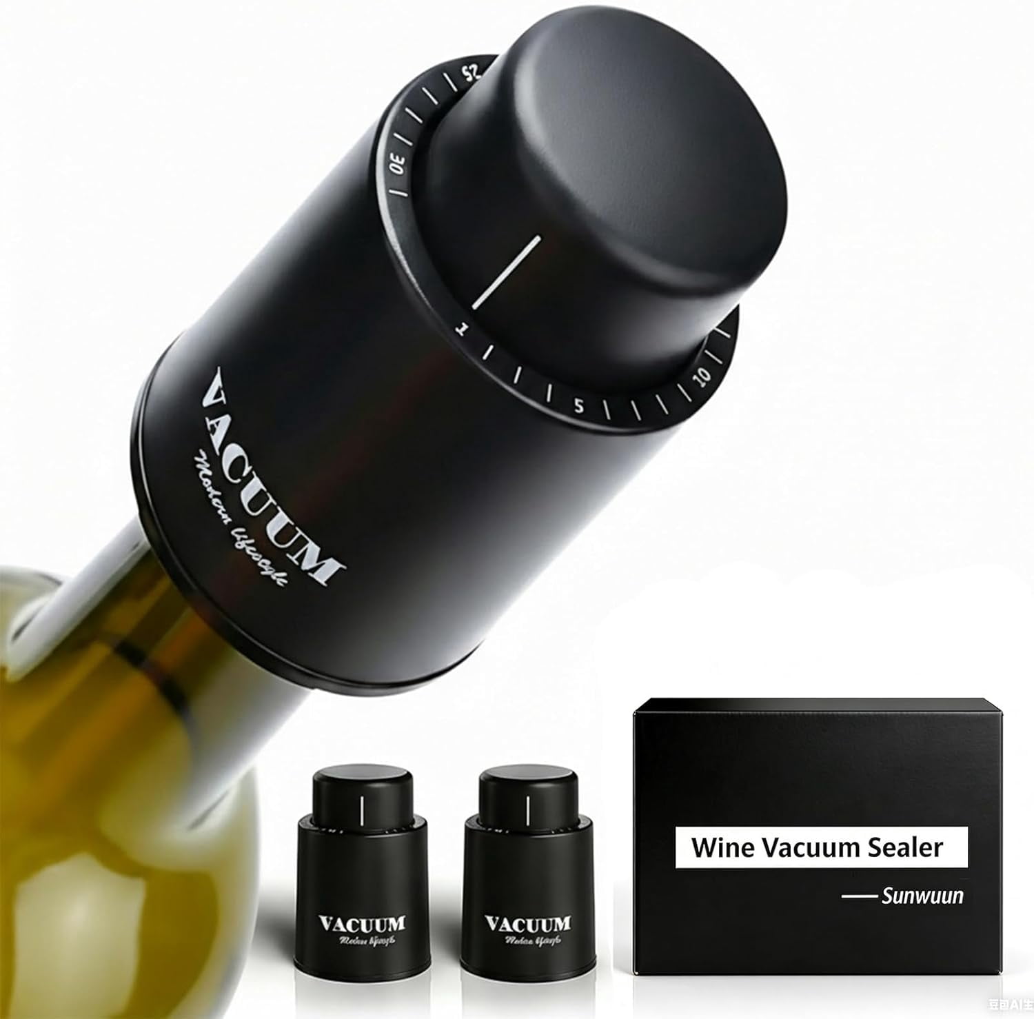 [2 PACK] Wine Bottle Stoppers,Real Vacuum Stoppers,Reusable Wine ...