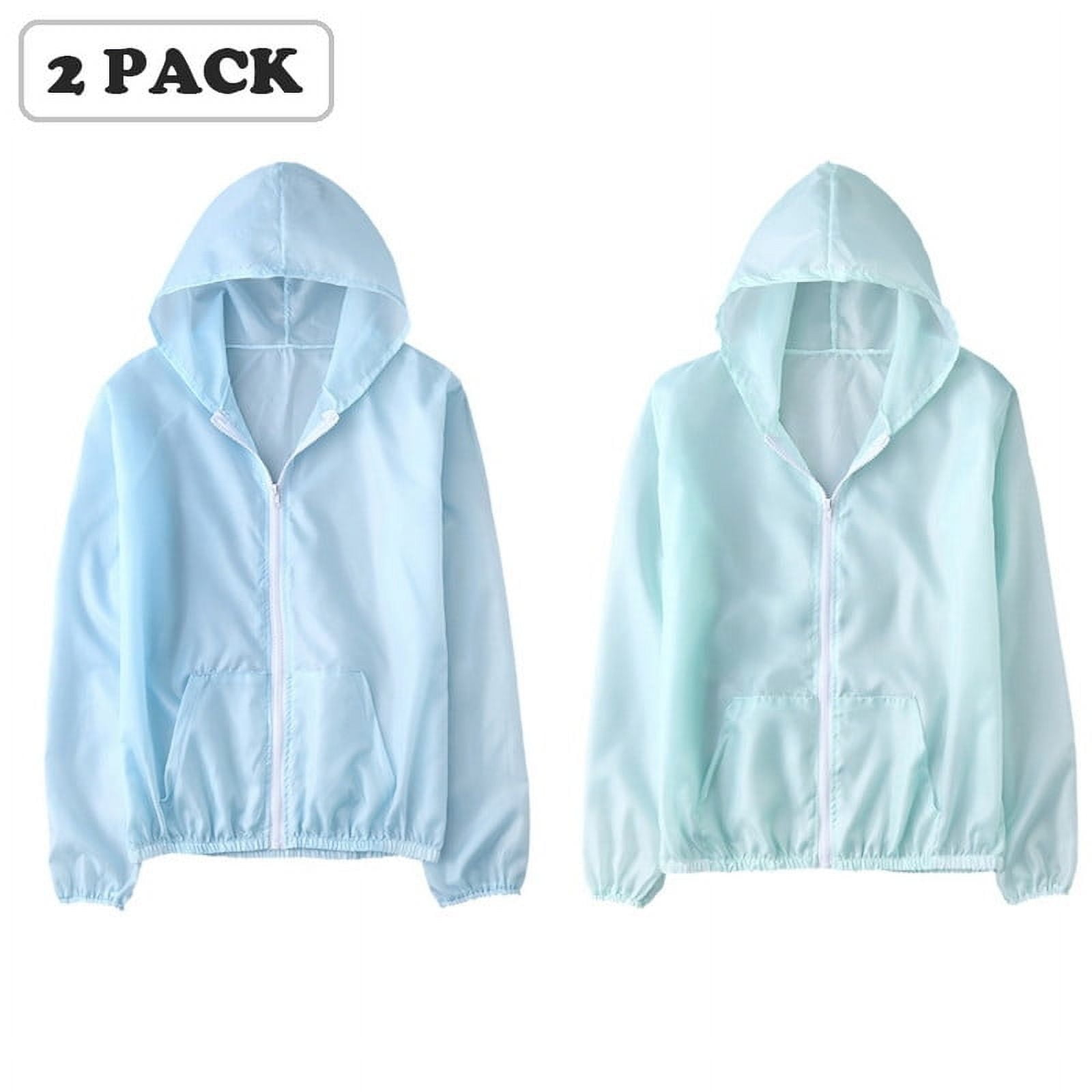 2 PACK Women's Sun Protection Clothing Zip Up Lightweight Hoodie Hiking ...