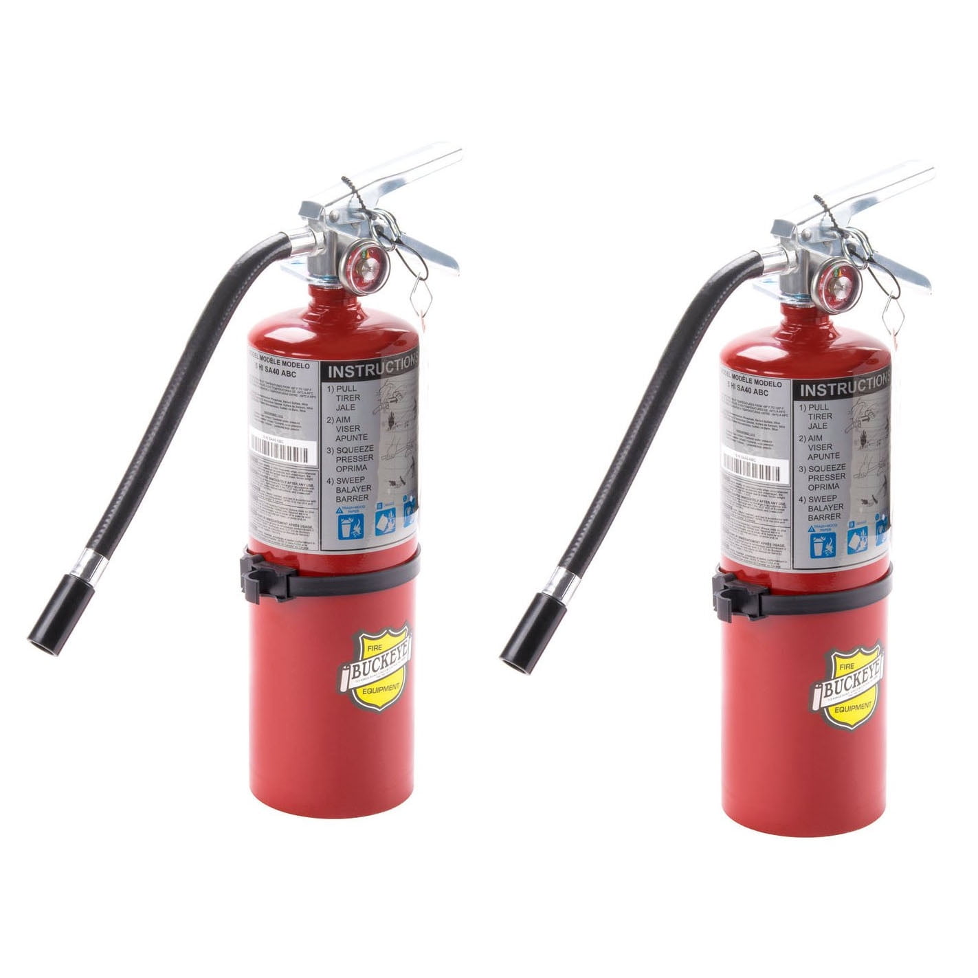 2 Pack Buckeye 25614 ABC Multipurpose Dry Chemical Hand Held Fire ...