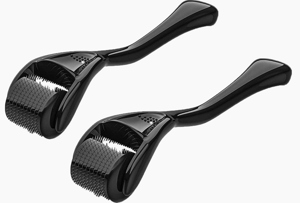 2 PACKS 0.5MM Derma Roller Microneedle Roller for Face and Beard ...